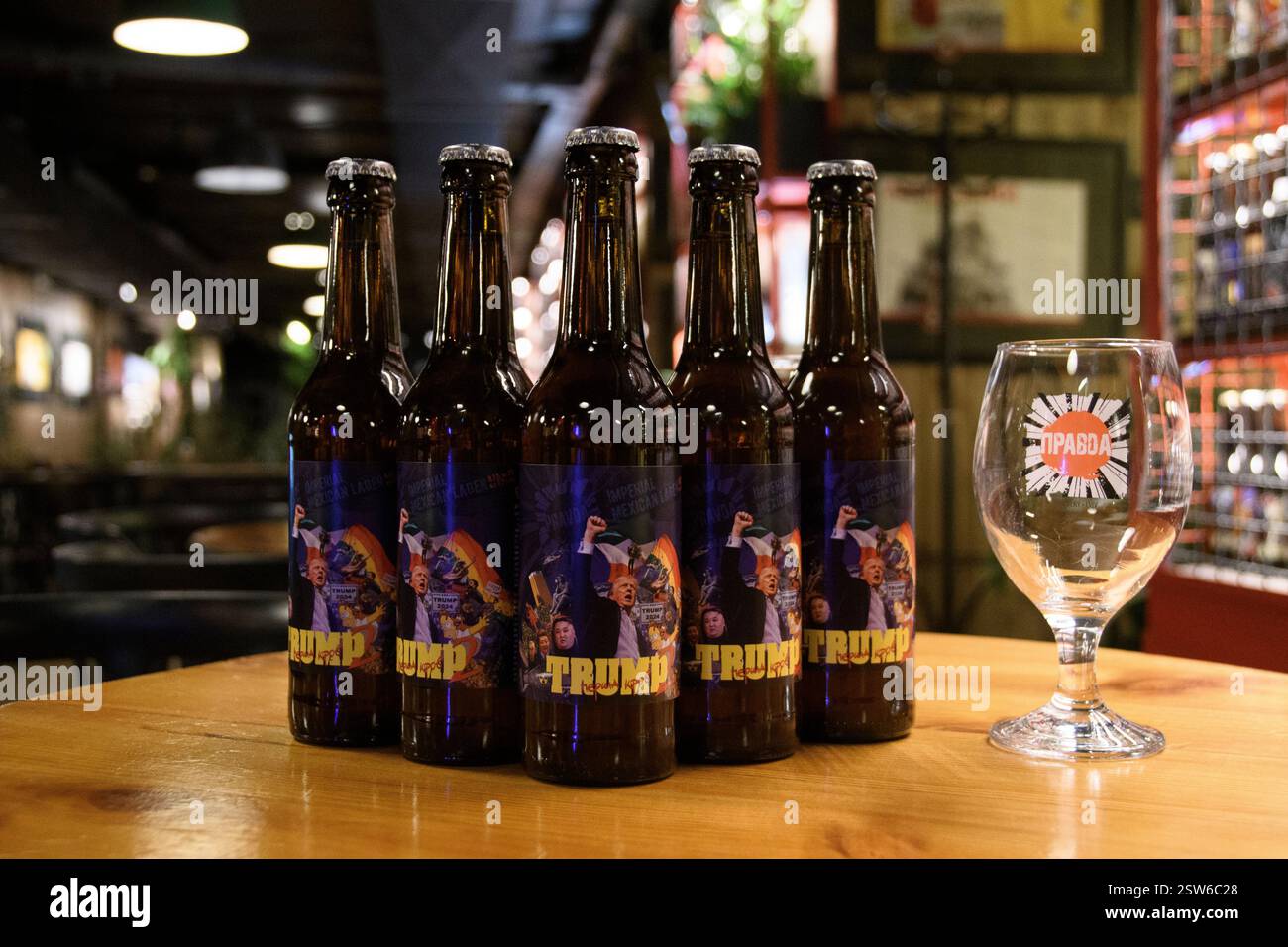 Lviv, Ukraine 20 FEB 2025. Bottles of a locally brewed beer, Imperial ...