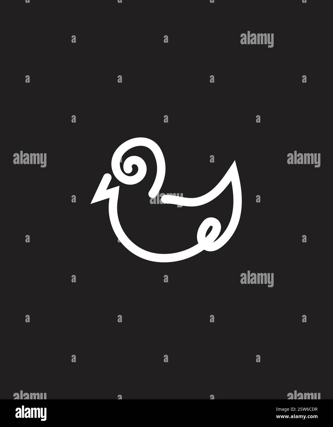 simple duck logo vector illustration with line art style Stock Vector ...