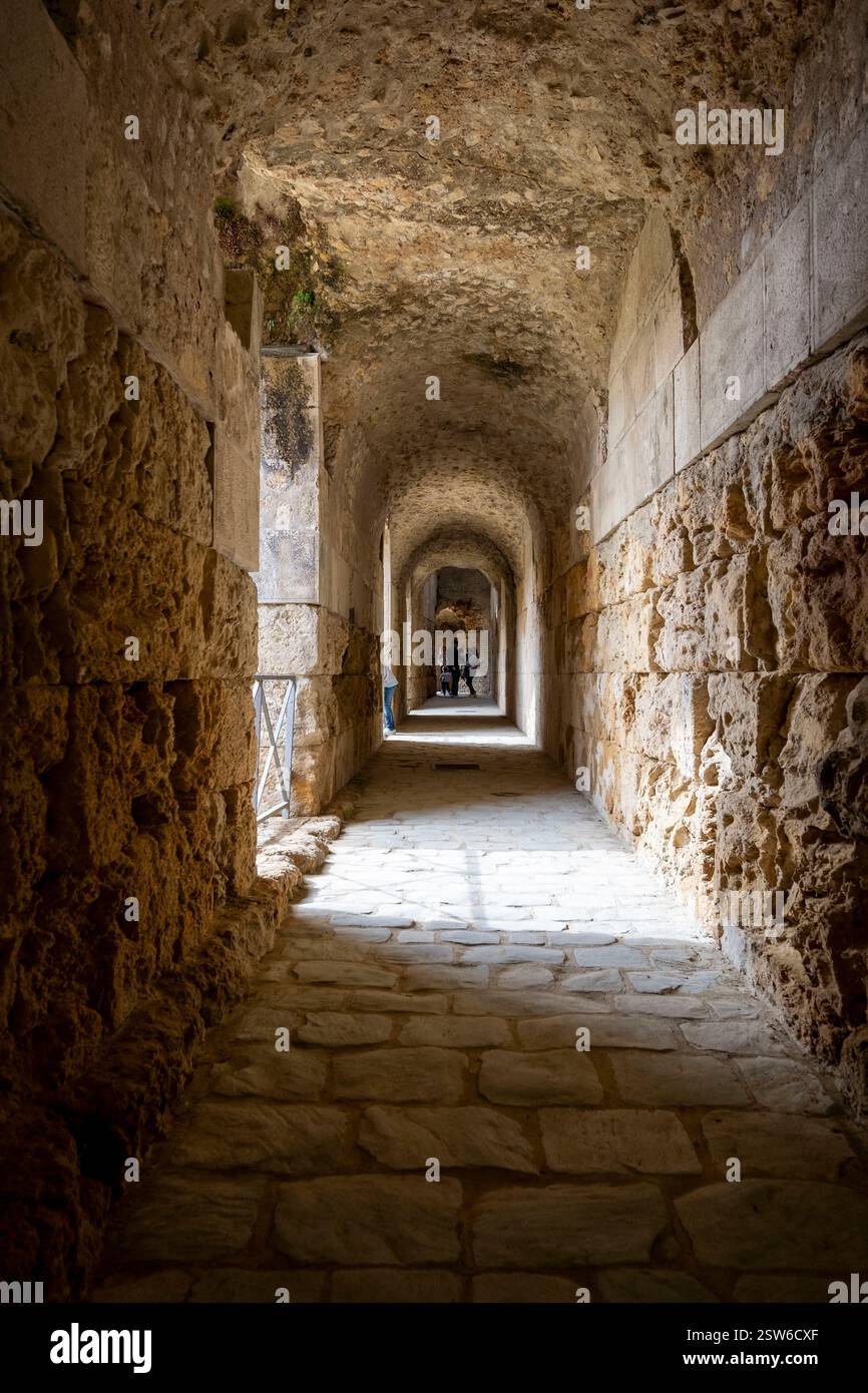 The Roman Amphitheatre of Itálica, Santiponce, Seville, Spain Stock ...