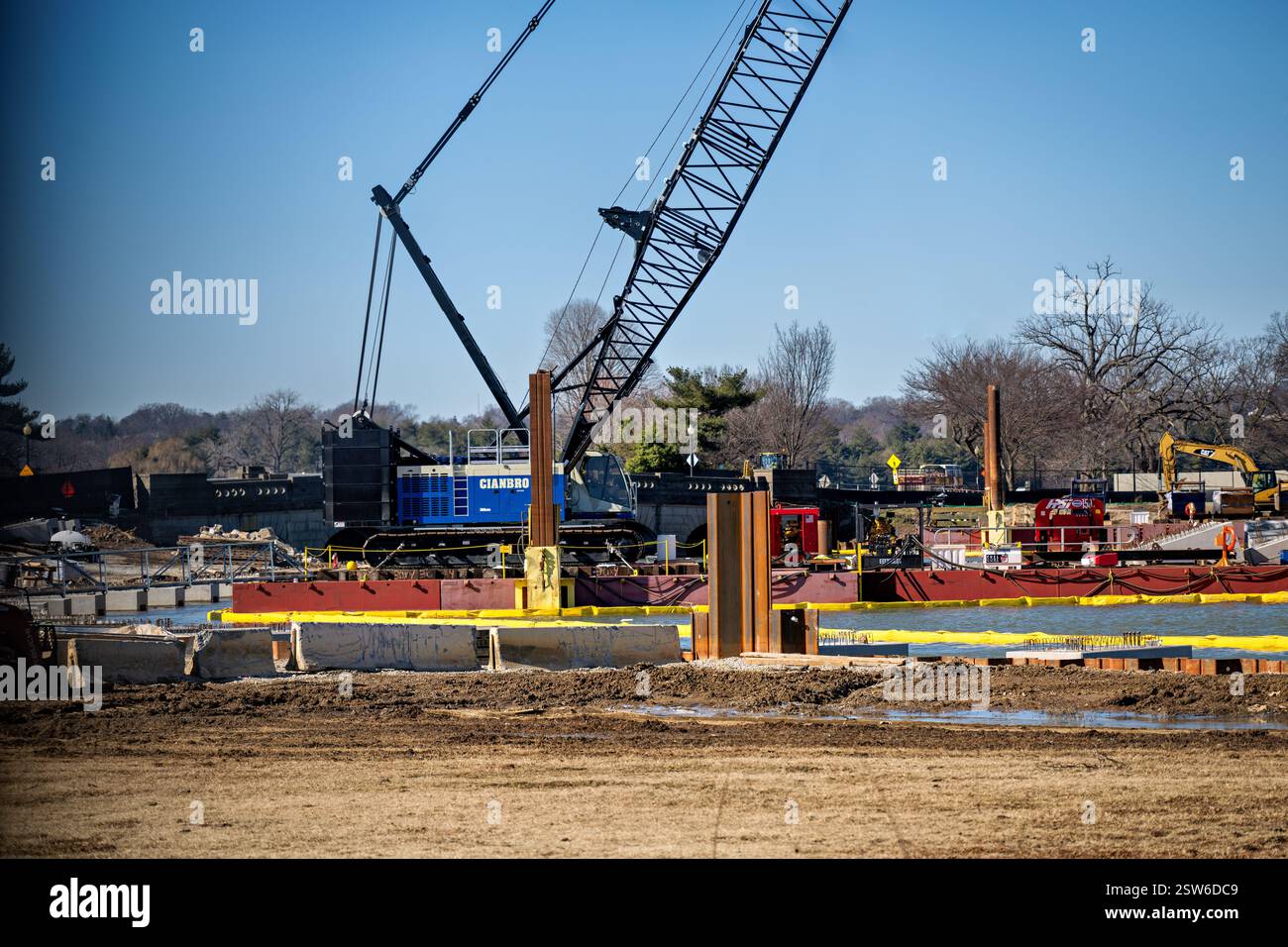 WASHINGTON DC, United States — Construction equipment and temporary ...