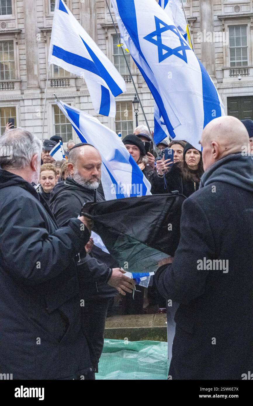 London, UK. 20th Feb, 2025. Memorial service opposite Downing Street ...