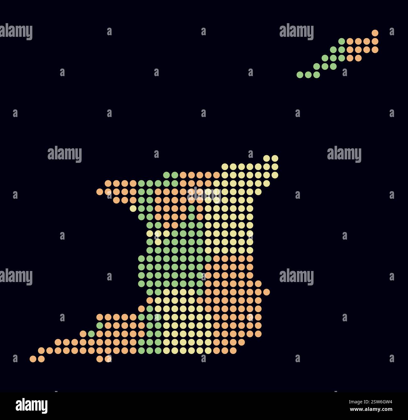 Trinidad and Tobago dotted map. Digital style map of the country on ...