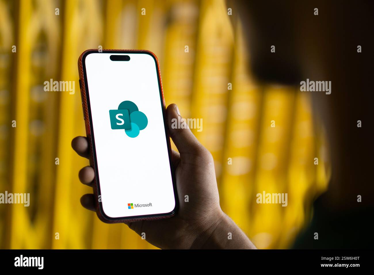 Dhaka, Bangladesh- 05 Oct 2024: Microsoft SharePoint logo is displayed ...