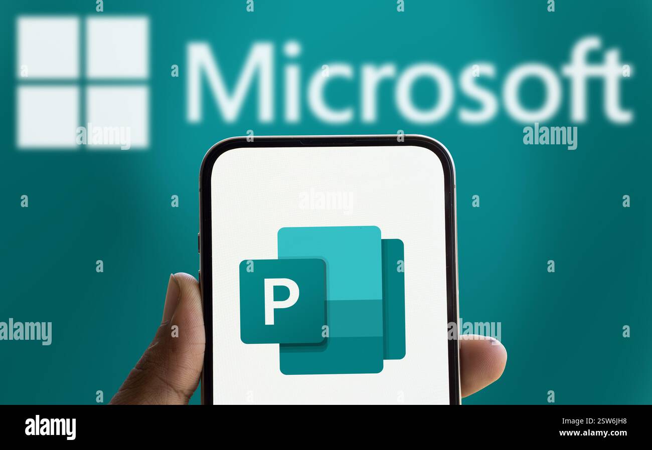 Dhaka, Bangladesh- 05 Oct 2024: Microsoft Publisher logo is displayed ...