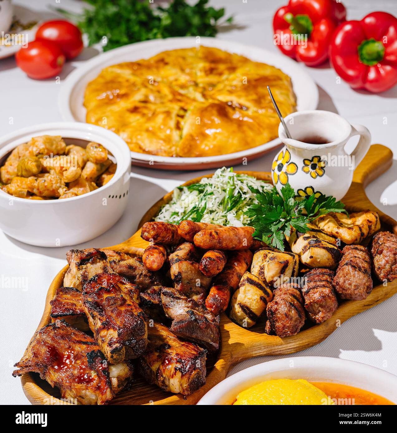 Traditional eastern european feast spread Stock Photo - Alamy