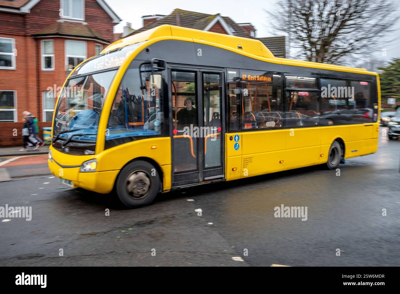Brighton, February 20th 2025: The Big Lemon bus in Brighton Stock Photo ...