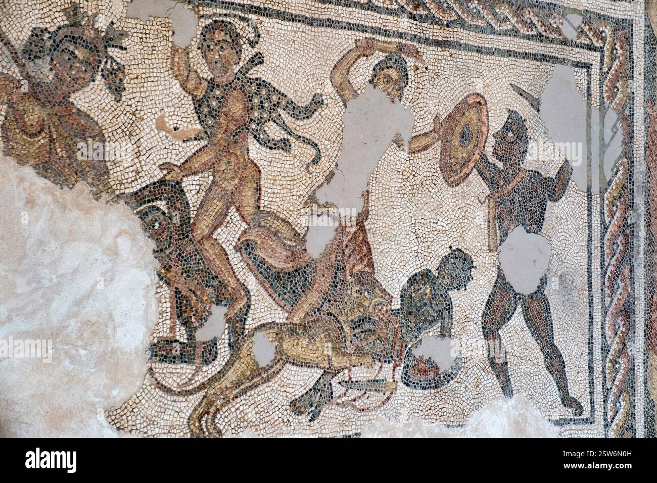 Procession of Bacchus mosaic at the Roman Villa of Fuente Alamo, Puente ...