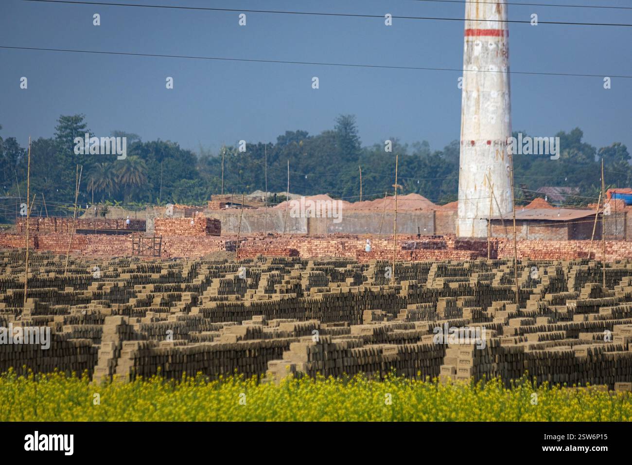 Brick production in Bangladesh, factory producing bricks Stock Photo ...