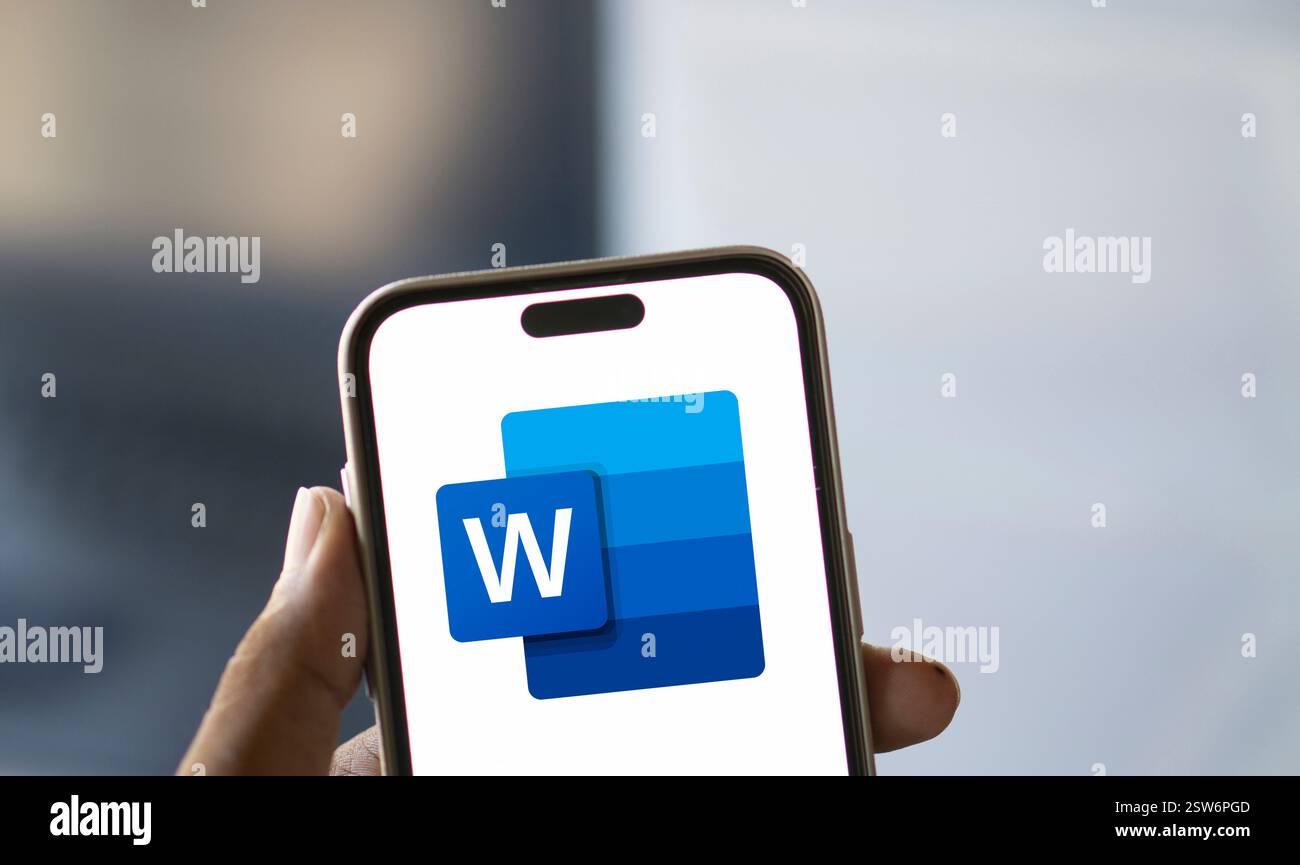 Dhaka, Bangladesh- 05 Oct 2024: Microsoft Word logo is displayed on smartphone Stock Photo - Alamy