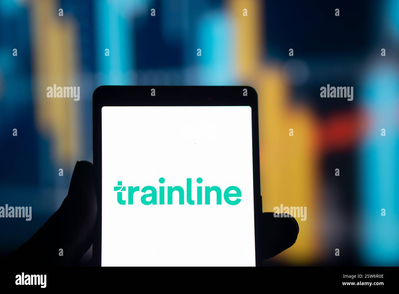 Dhaka, Bangladesh- 28 Sep 2024: Trainline logo is displayed on ...