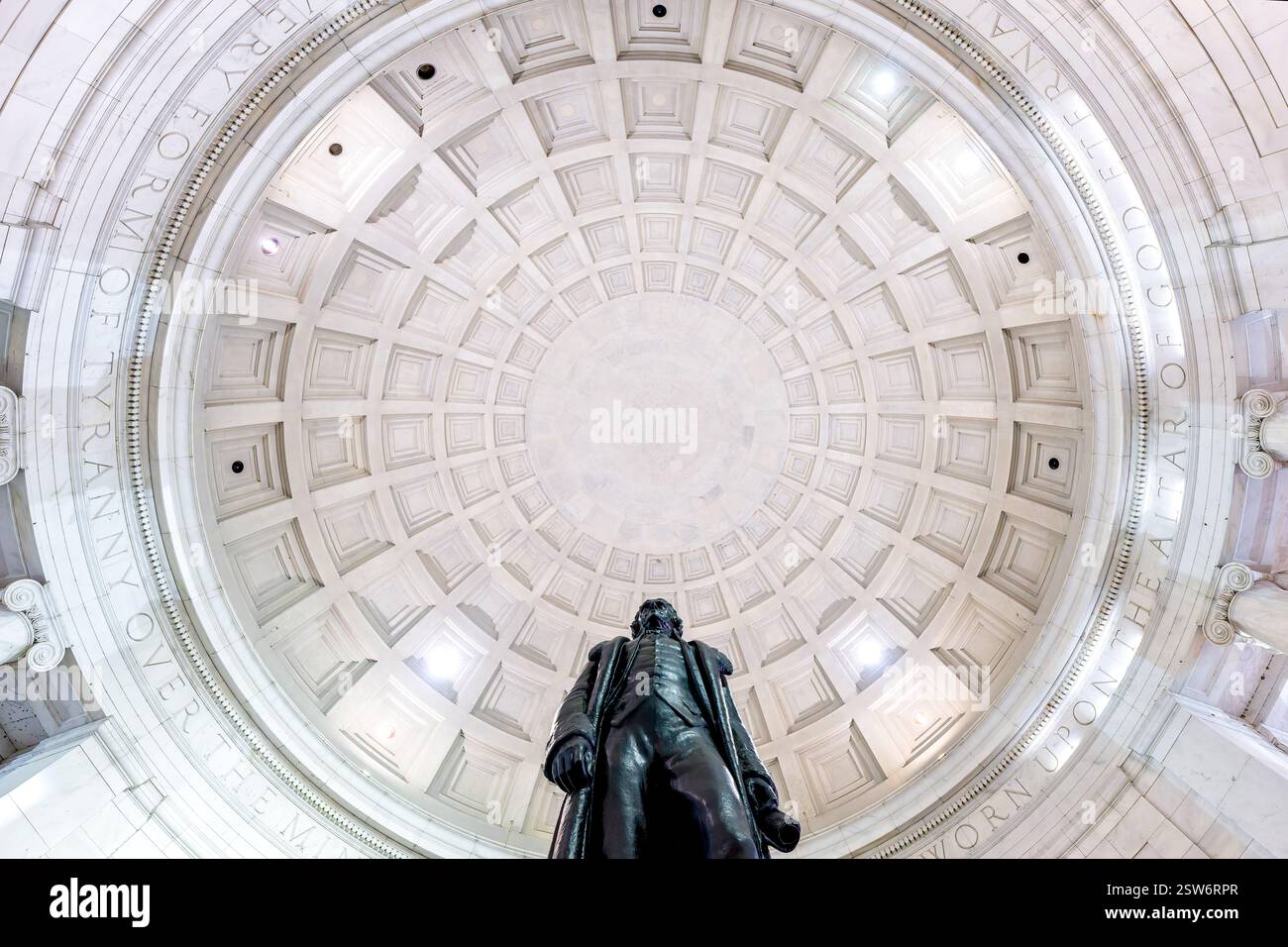 WASHINGTON DC — The interior of the Thomas Jefferson Memorial features ...
