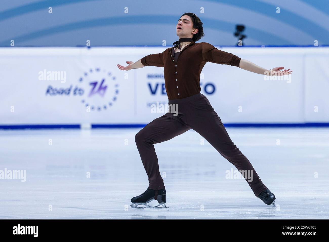 Milan, Italien. 19th Feb, 2025. Corey Circelli of Italy seen in action ...