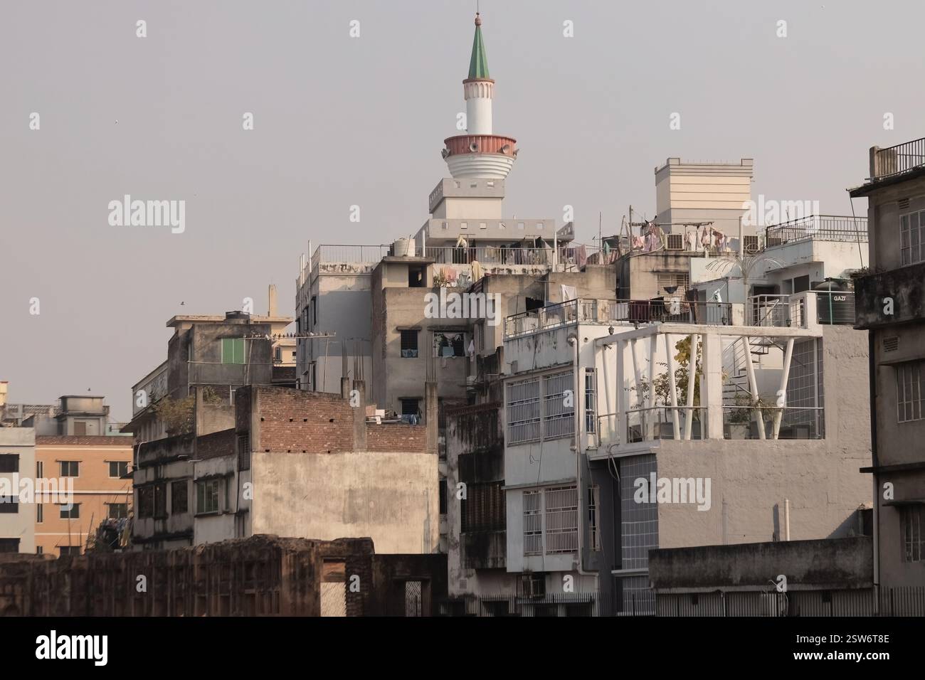 Dhaka skyline, old houses in the center of Dhaka Bangladesh Stock Photo ...