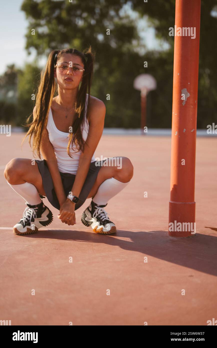 Female athlete showcasing basketball skills hi-res stock photography ...