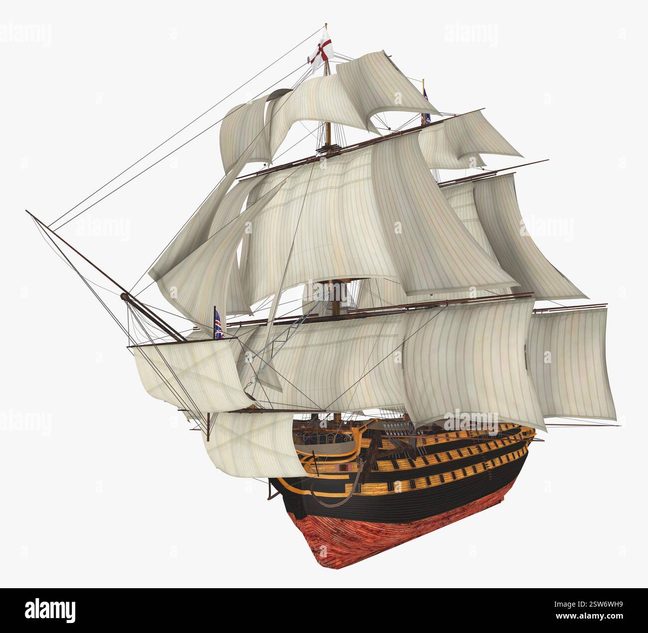 HMS Victory isolated on white background Stock Photo - Alamy