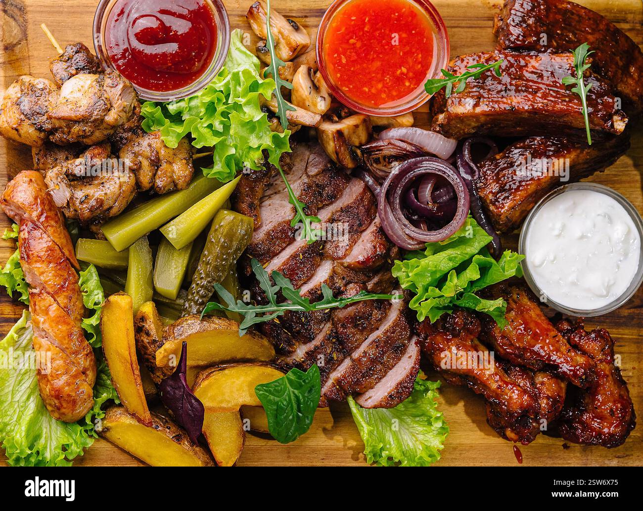 Top view assorted grilled hi-res stock photography and images - Alamy