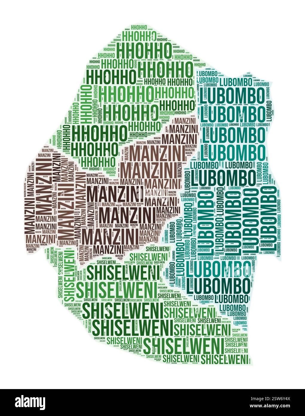 ESwatini region word cloud. Country shape design. ESwatini colored ...