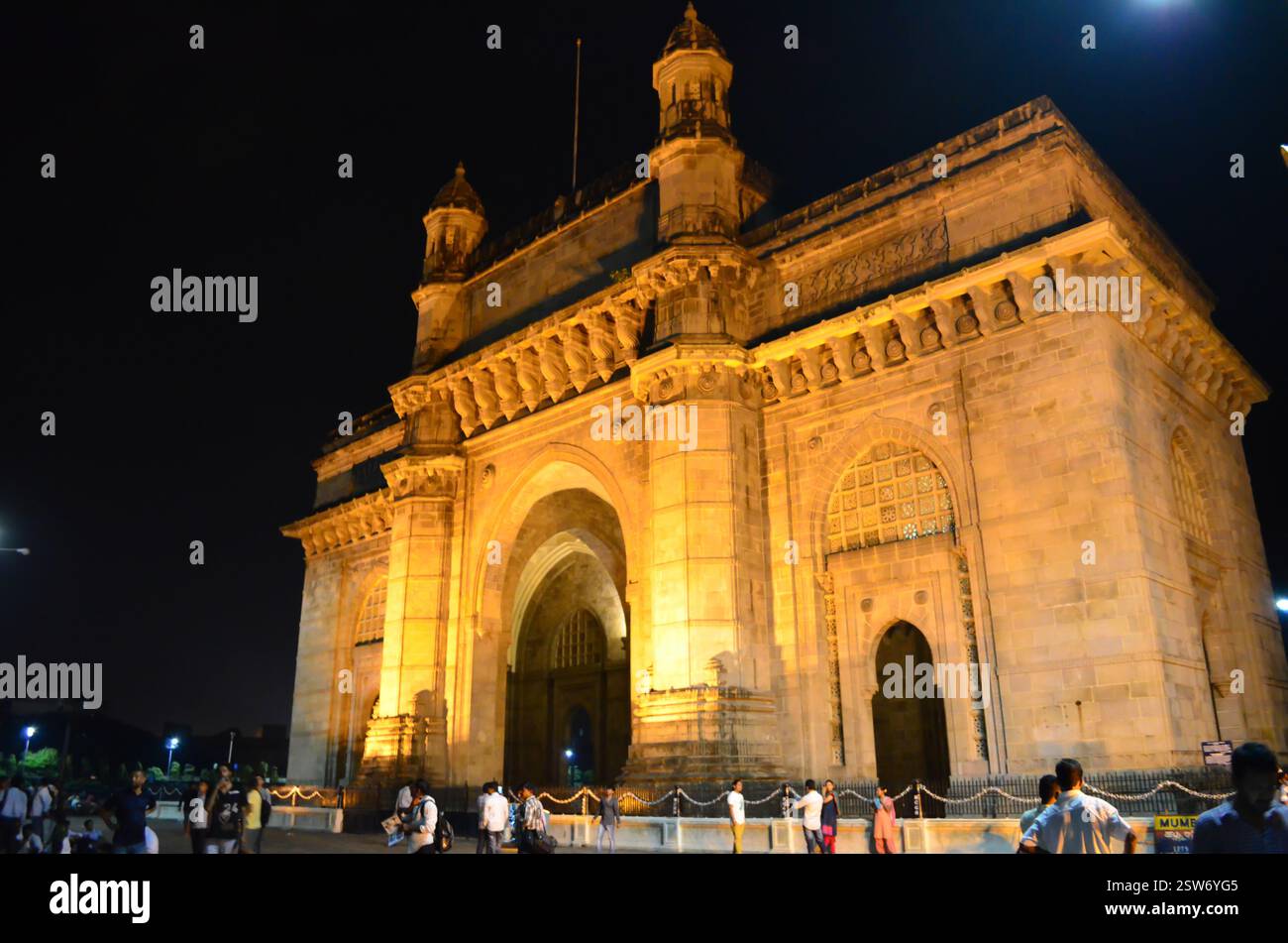 The Gateway of India monument illuminated at night, Maharashtra, India ...