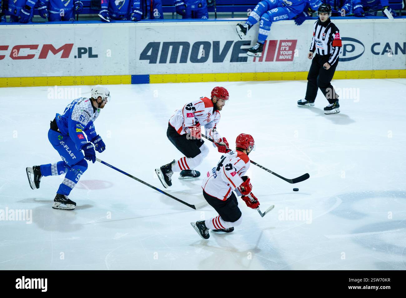 KRAKOW, POLAND, Dec 22, 2024, A hockey match between COMARCH CRACOVIA AND RE-PLAST UNIA OSWIECIM ...