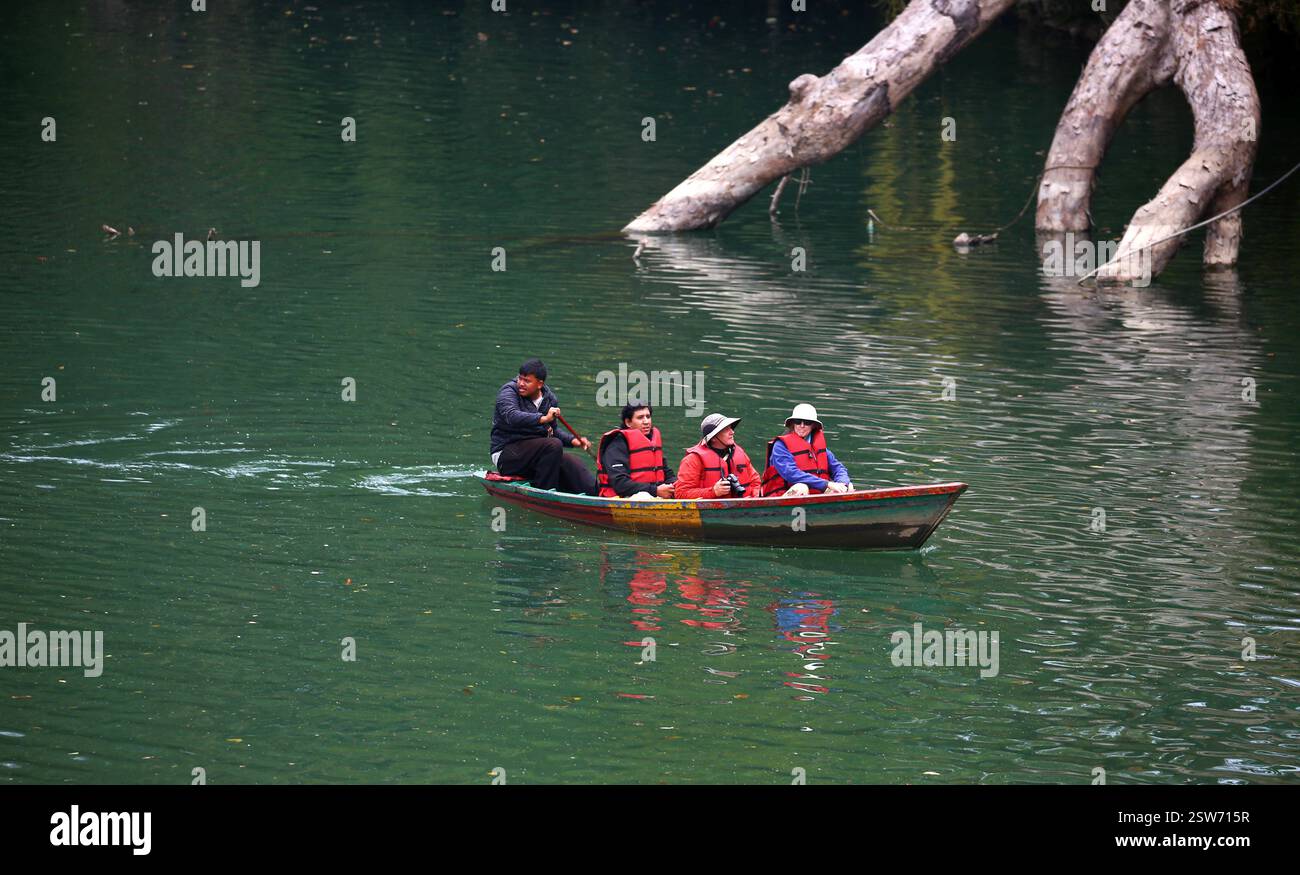 February 20, 2025: People enjoy boating at Phewa lake in Pokhara, one ...