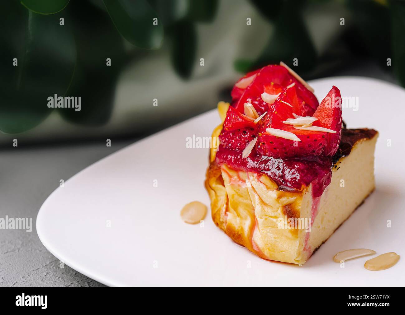 Gourmet berry cheesecake slice on elegant plate Stock Photo - Alamy