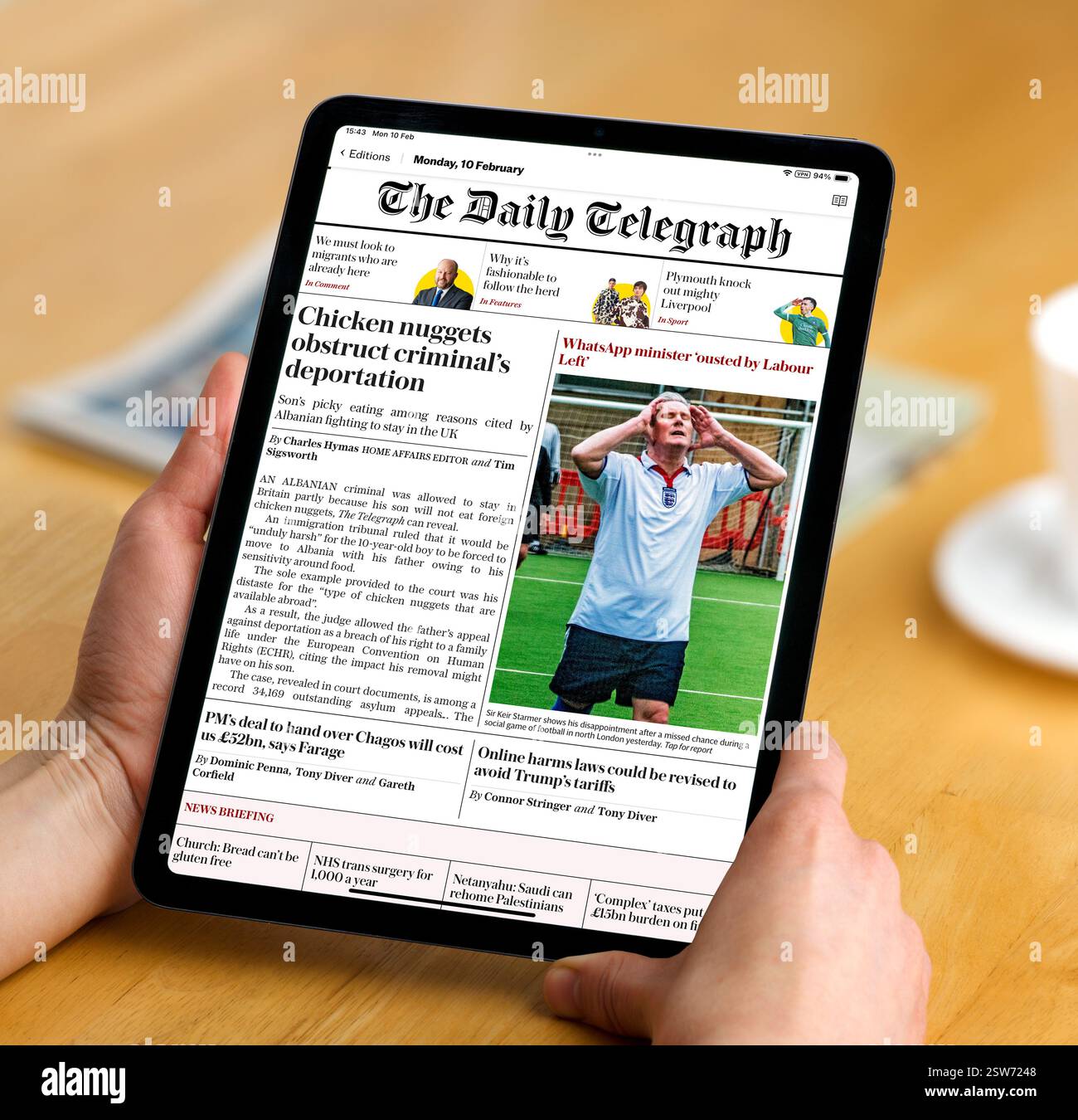 The Telegraph app on an Apple iPad Stock Photo - Alamy