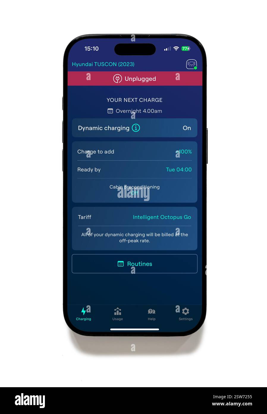 The Ohme EV charging app on an iPhone 16 Plus Stock Photo - Alamy