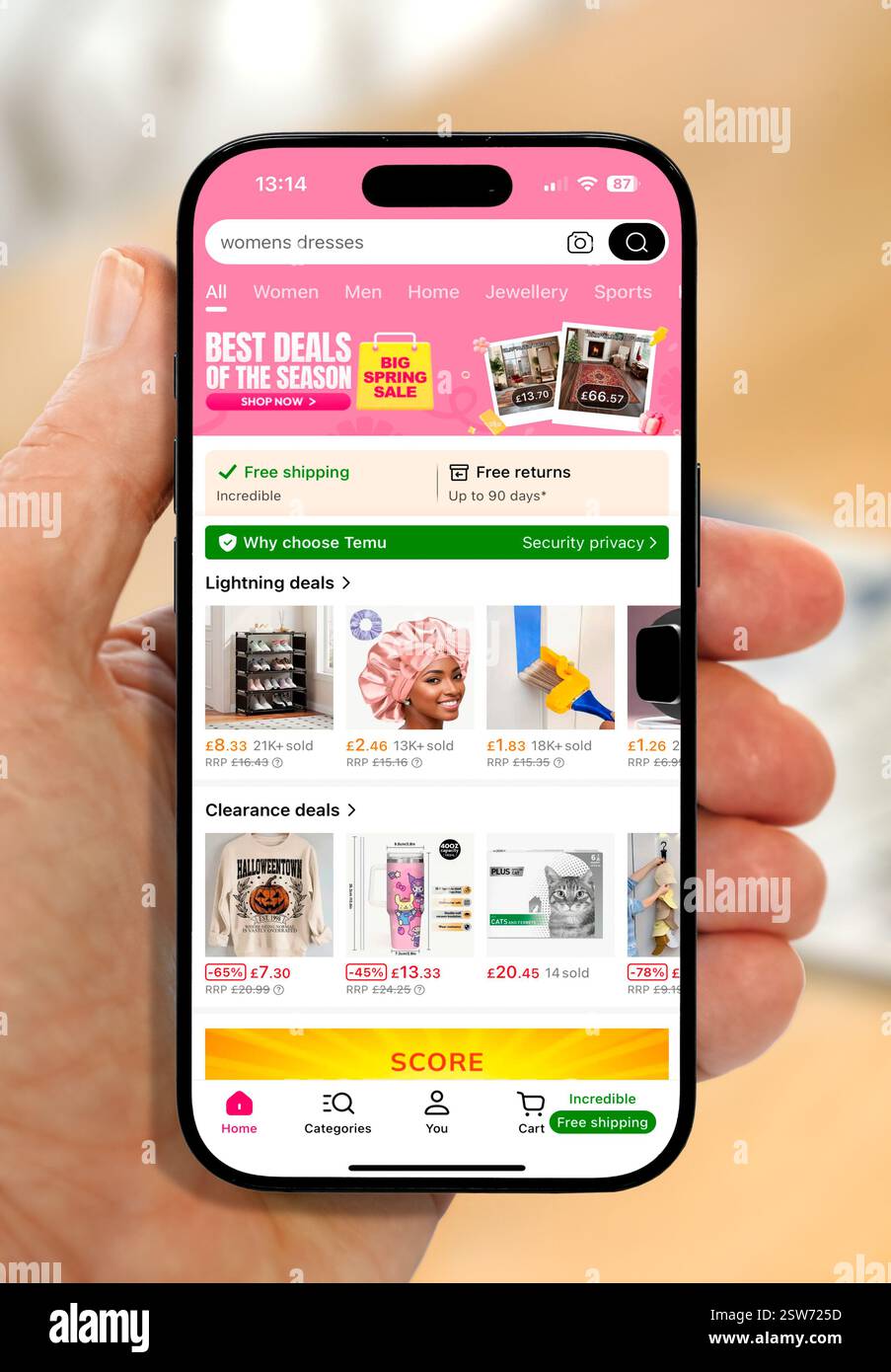 The Temu app on an iPhone 16 Plus Stock Photo - Alamy