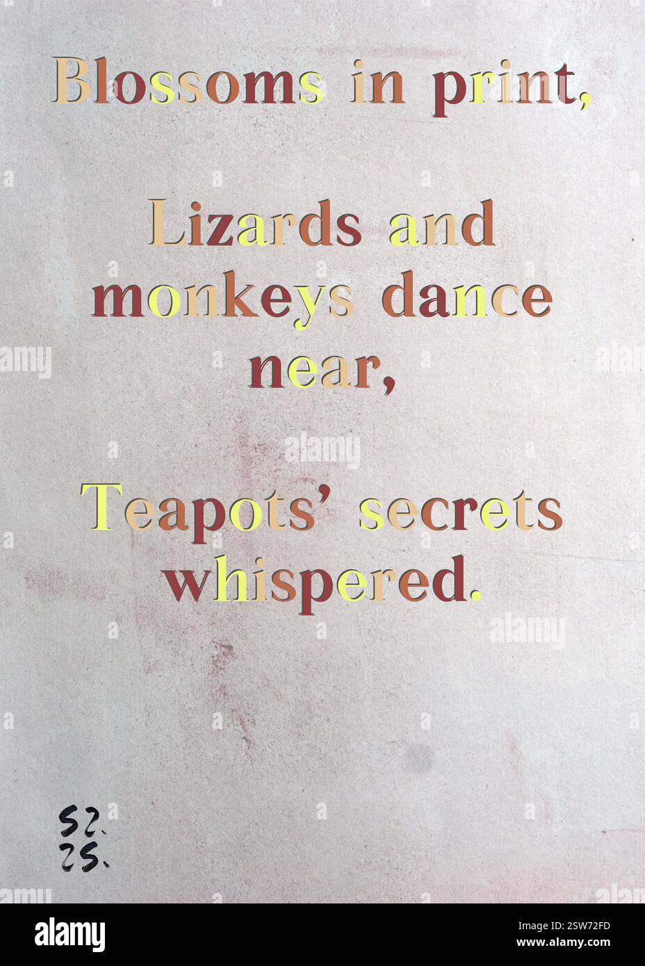 Blossoms in print, Lizards and monkeys dance near, Teapots' secrets ...