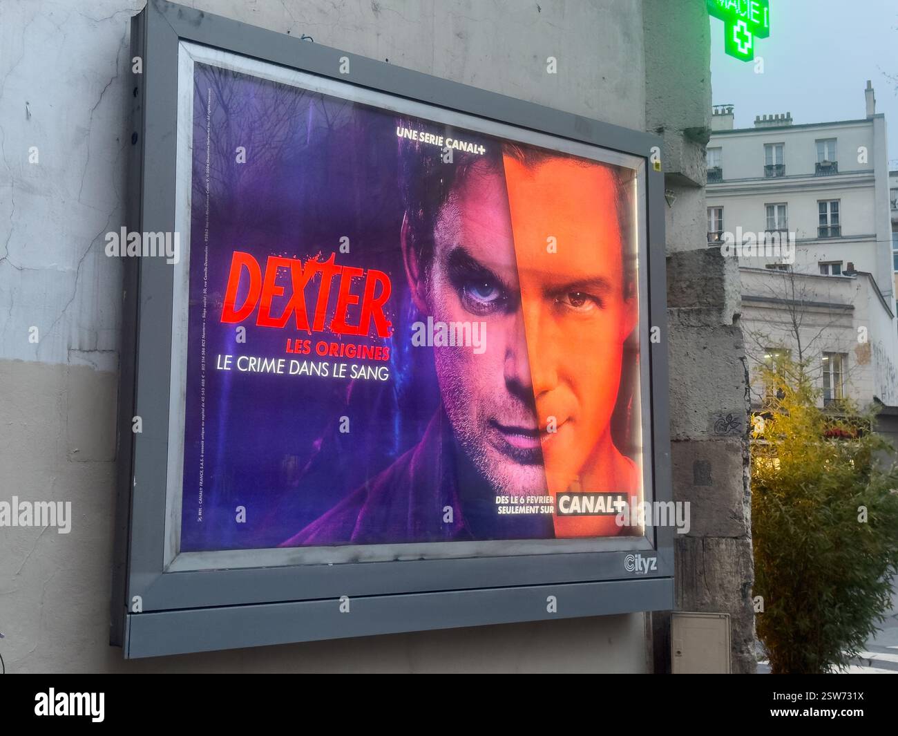 Dark and compelling advertising display for a thrilling crime series ...