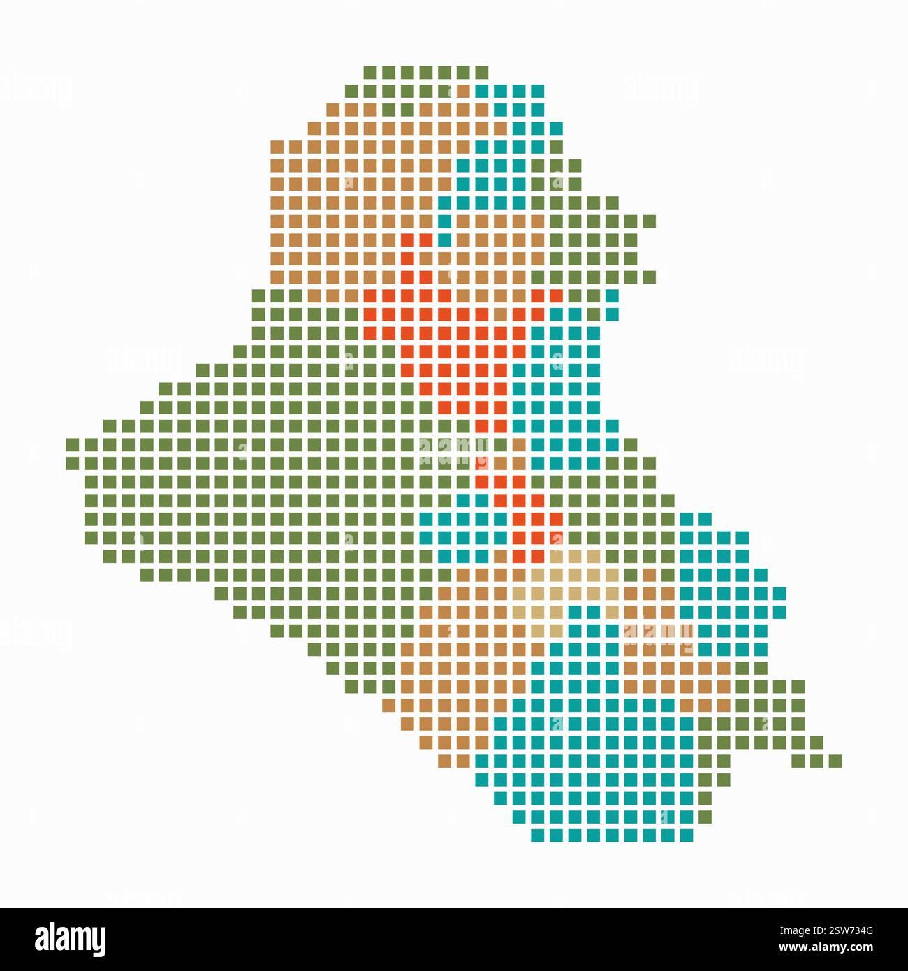 Iraq dotted map. Digital style map of the country on white background ...