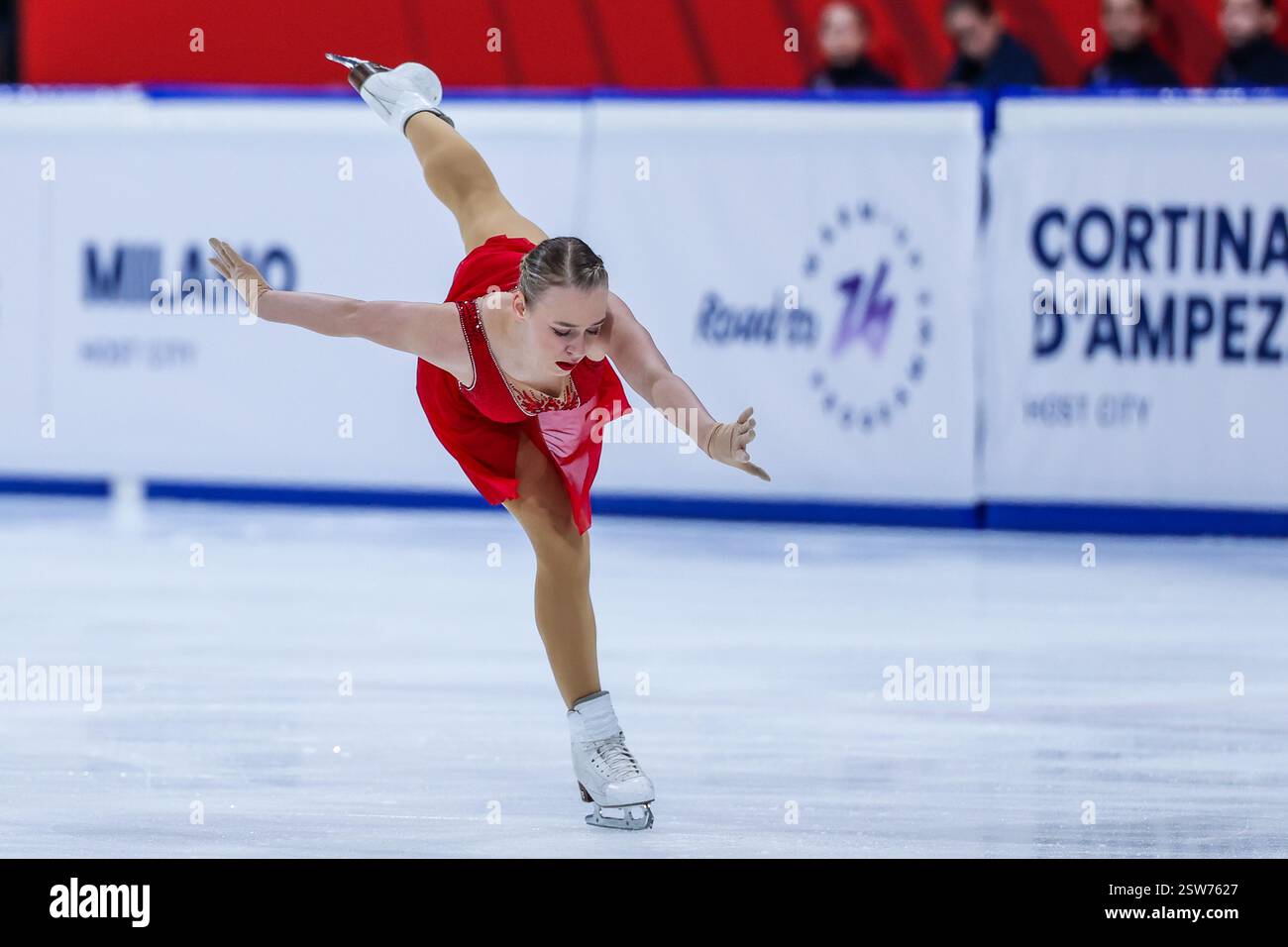 Milan, Italy. 19th Feb, 2025. Niina Petrokina of Estonia seen in action ...