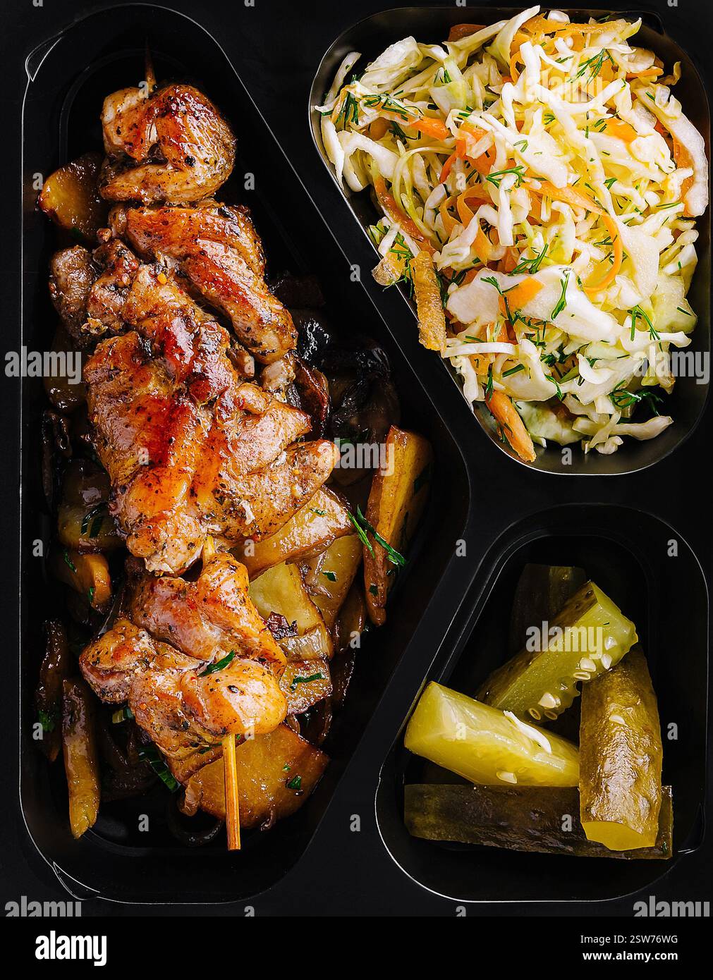 Grilled chicken meal prep container Stock Photo - Alamy