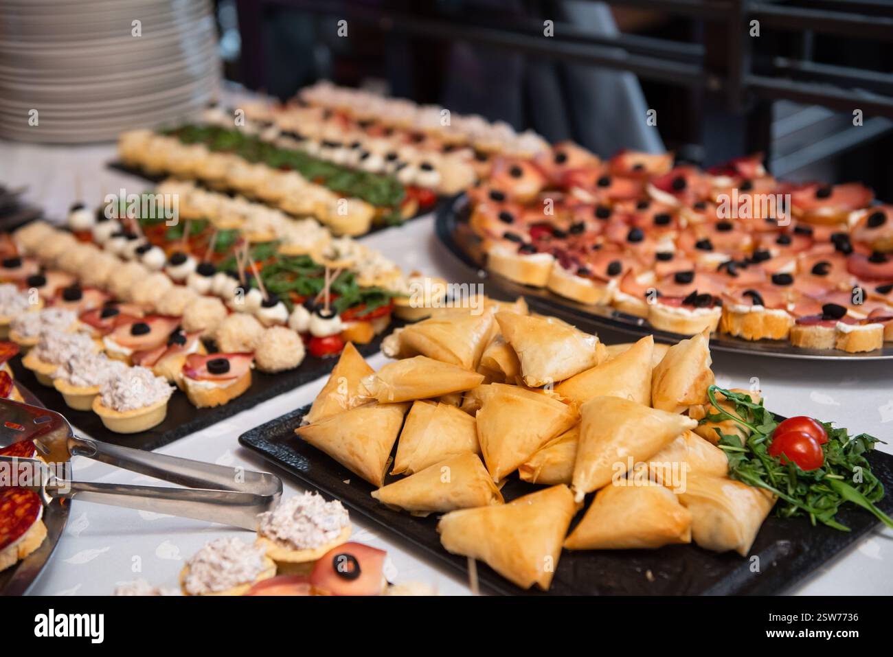 A stunning spread of canapes features a variety of flavors and textures ...