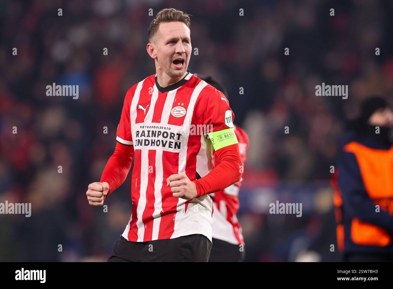 Luuk de Jong of PSV celebrating the win during the UEFA Champions League, Knockout phase play ...