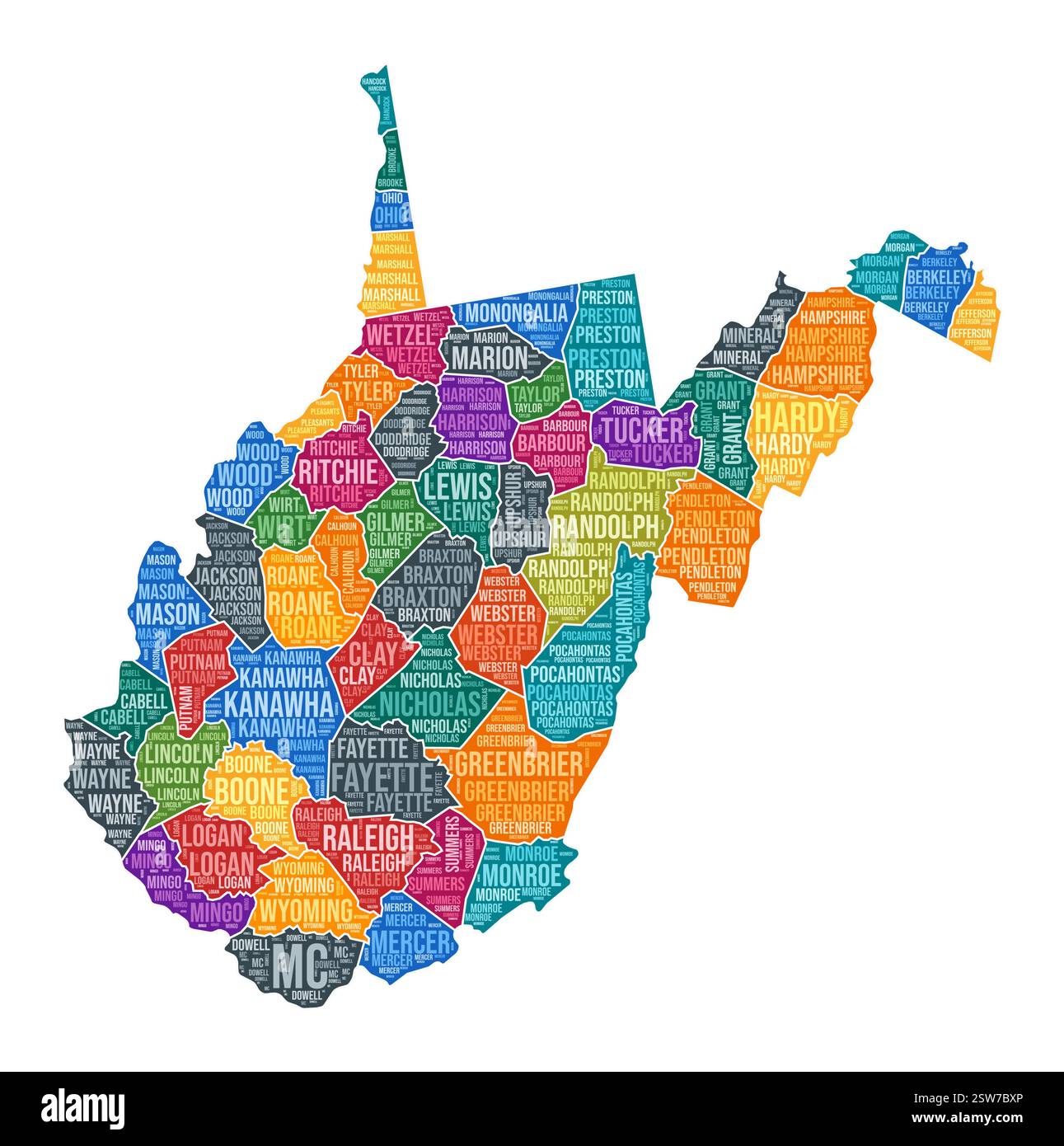 West virginia county roads Stock Vector Images - Alamy