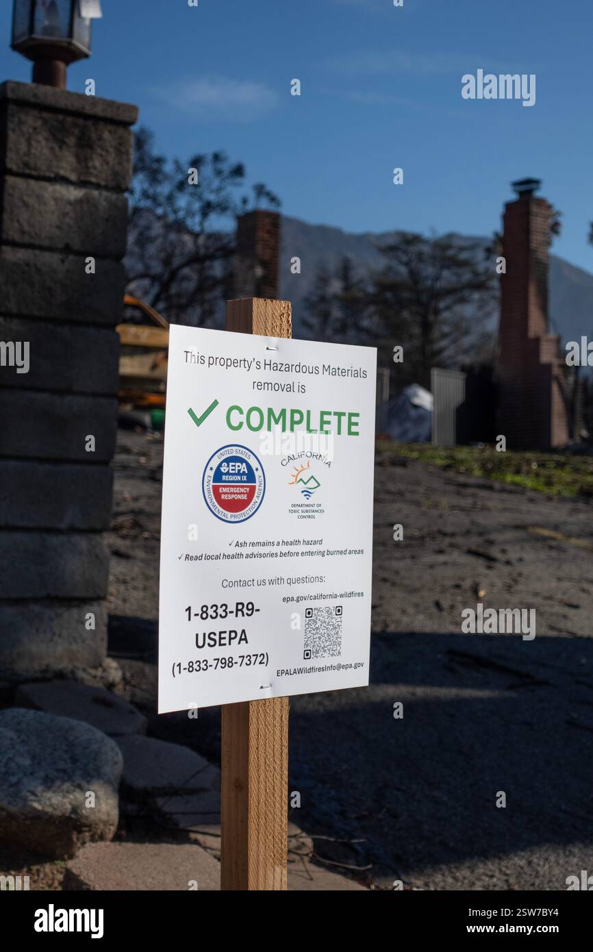 EPA sign indicating that an initial hazardous materials cleanup ...
