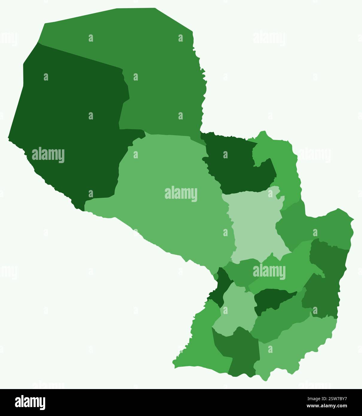 Map of Paraguay with regions. Just a simple country border map with ...