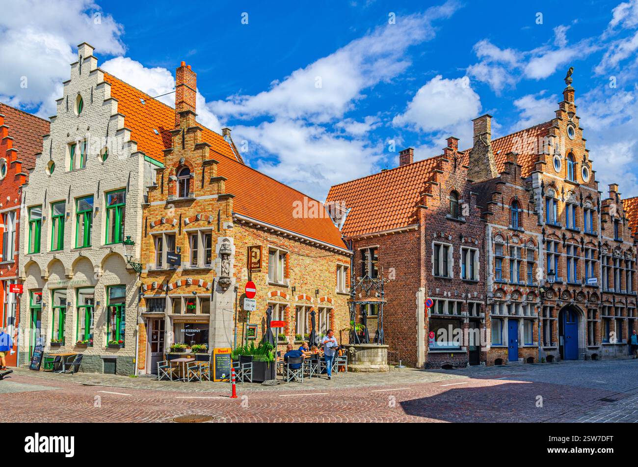 Bruges, Belgium, July 5, 2023: traditional Flemish revival style ...