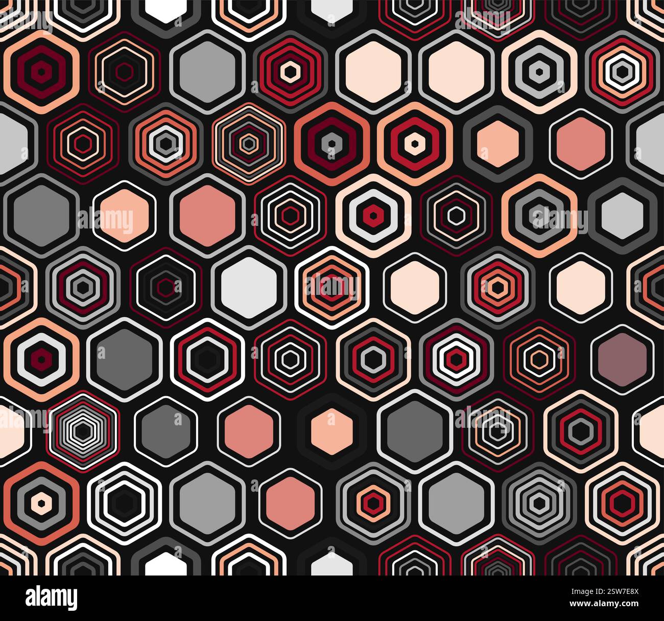 Hexagon vector pattern. Geometric elements of varied style and color ...