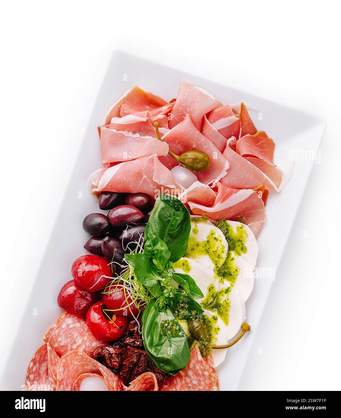 Assorted deli meats and cheeses platter Stock Photo - Alamy