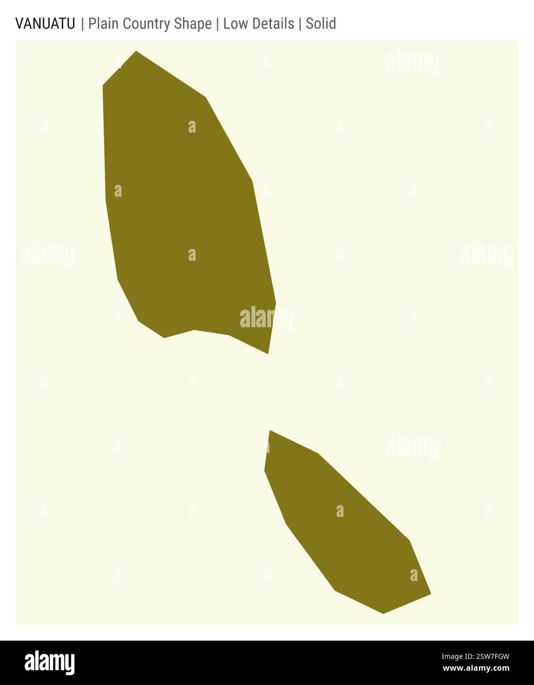 Vanuatu plain country map. Low details. Solid style. Shape of Vanuatu ...