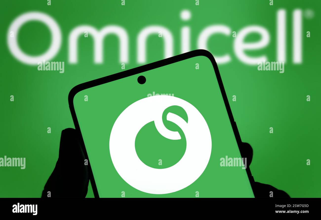 Dhaka, Bangladesh- 15 Oct 2024: Omnicell logo is displayed on smartphone. Omnicell Inc is an ...