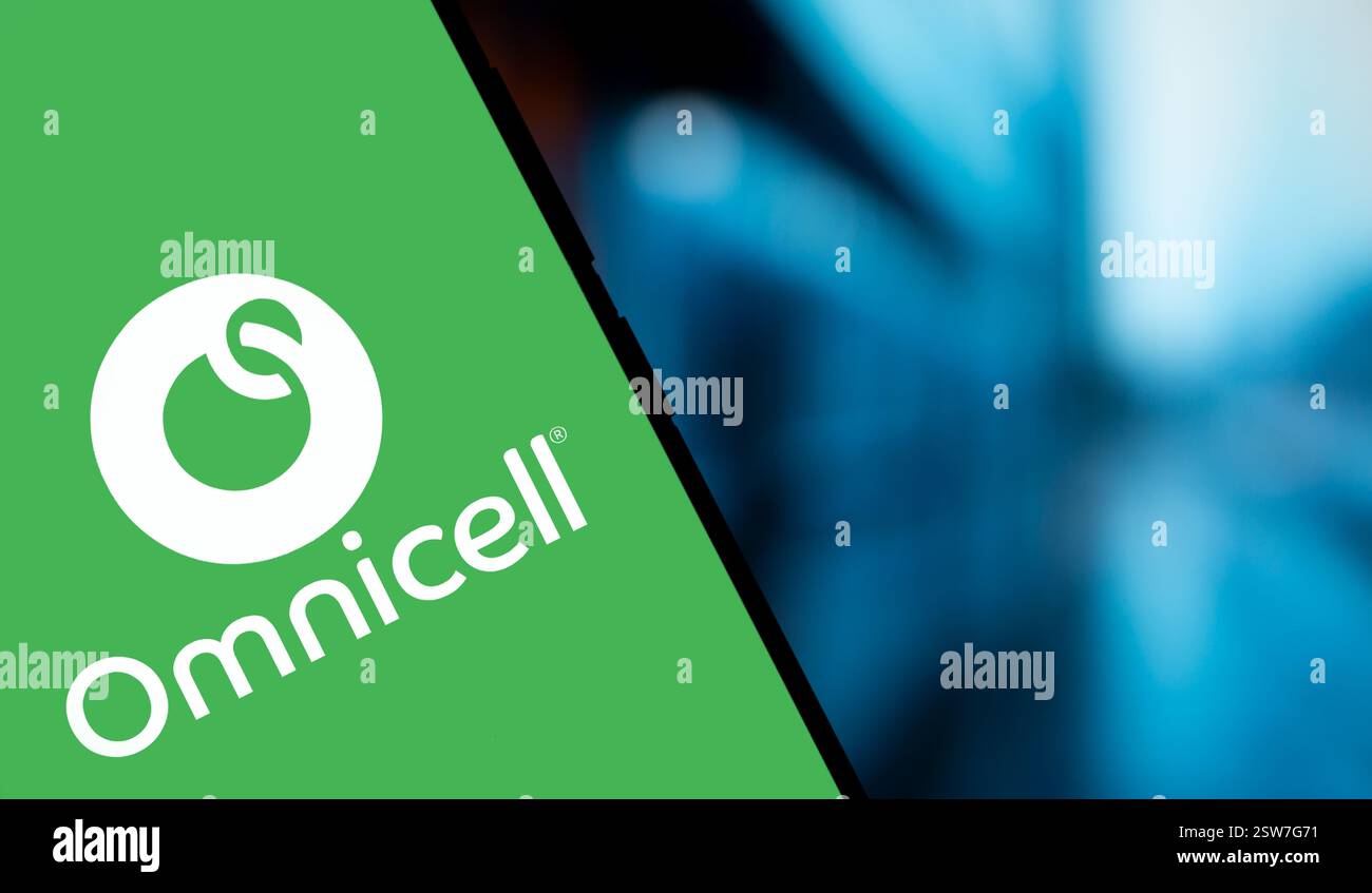 Dhaka, Bangladesh- 15 Oct 2024: Omnicell logo is displayed on smartphone. Omnicell Inc is an ...
