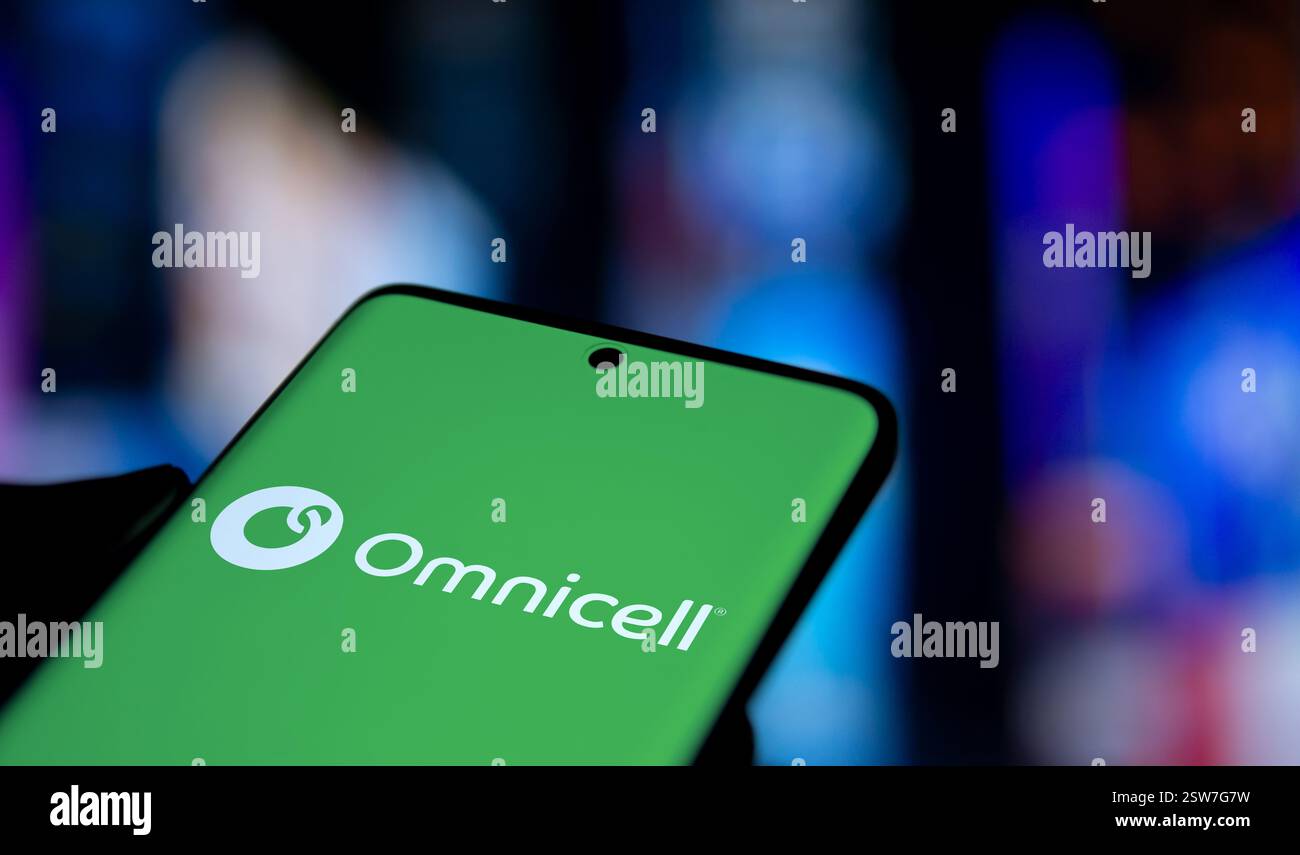 Dhaka, Bangladesh- 15 Oct 2024: Omnicell logo is displayed on smartphone. Omnicell Inc is an ...