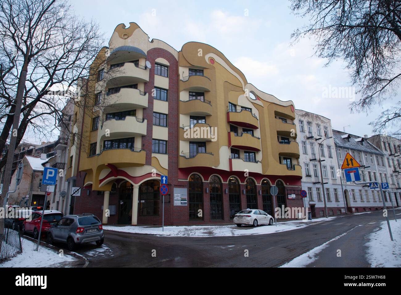 interesting building in Olsztyn, Poland Stock Photo - Alamy