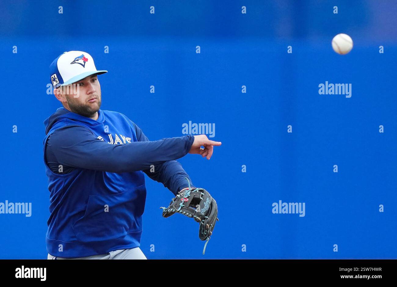 Toronto Blue Jays shortstop Bo Bichette throws the ball to first base ...