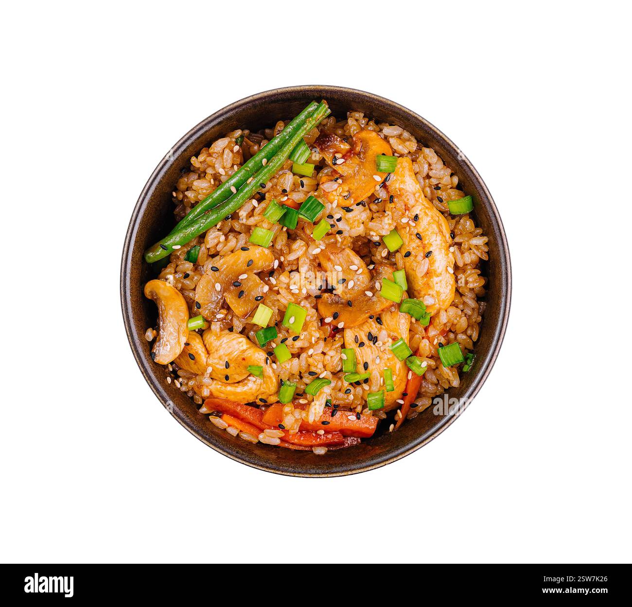 Top view dish rice Cut Out Stock Images & Pictures - Alamy
