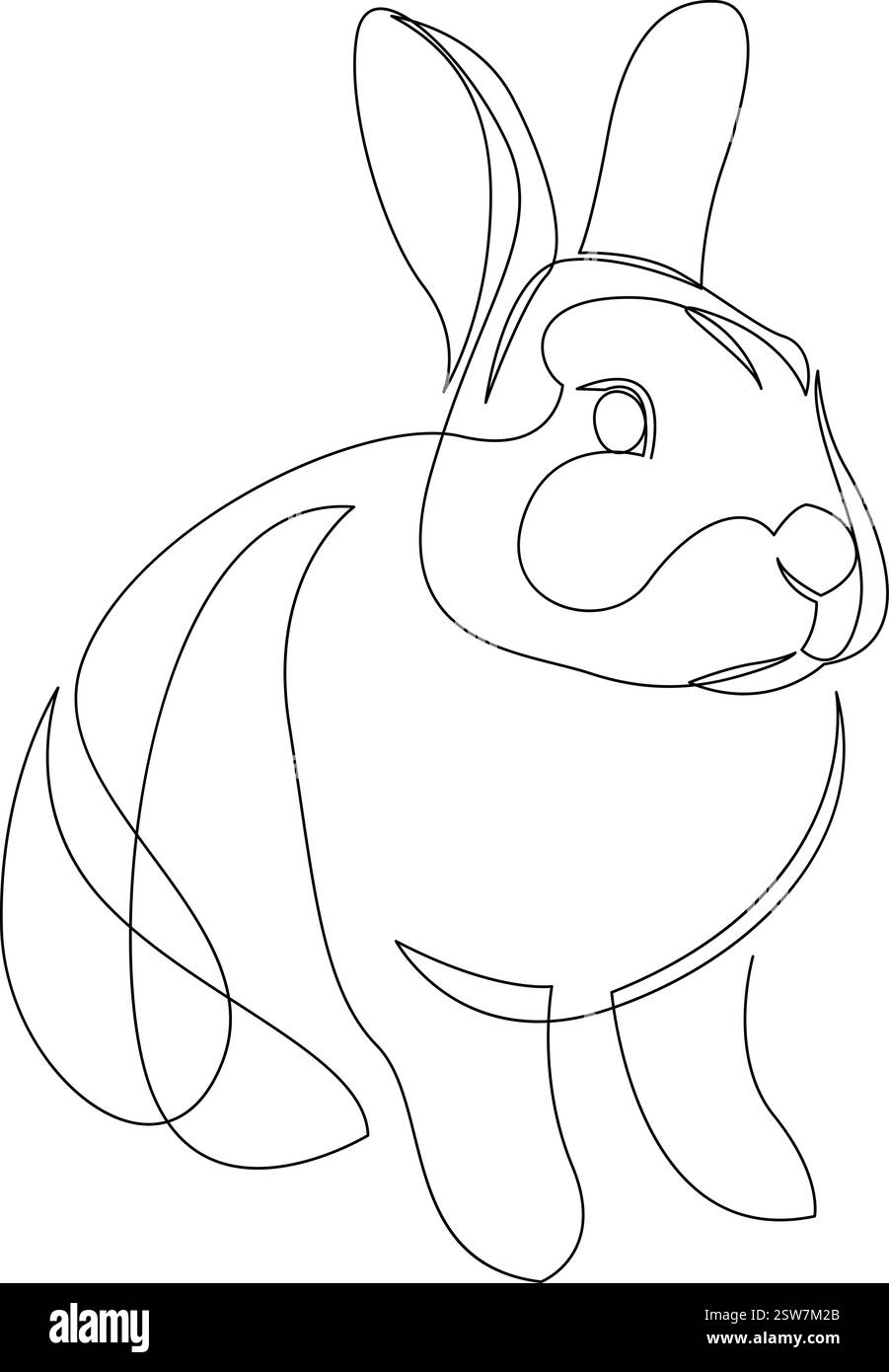 Rabbit continuous one line drawing. Single line bunny animal design ...