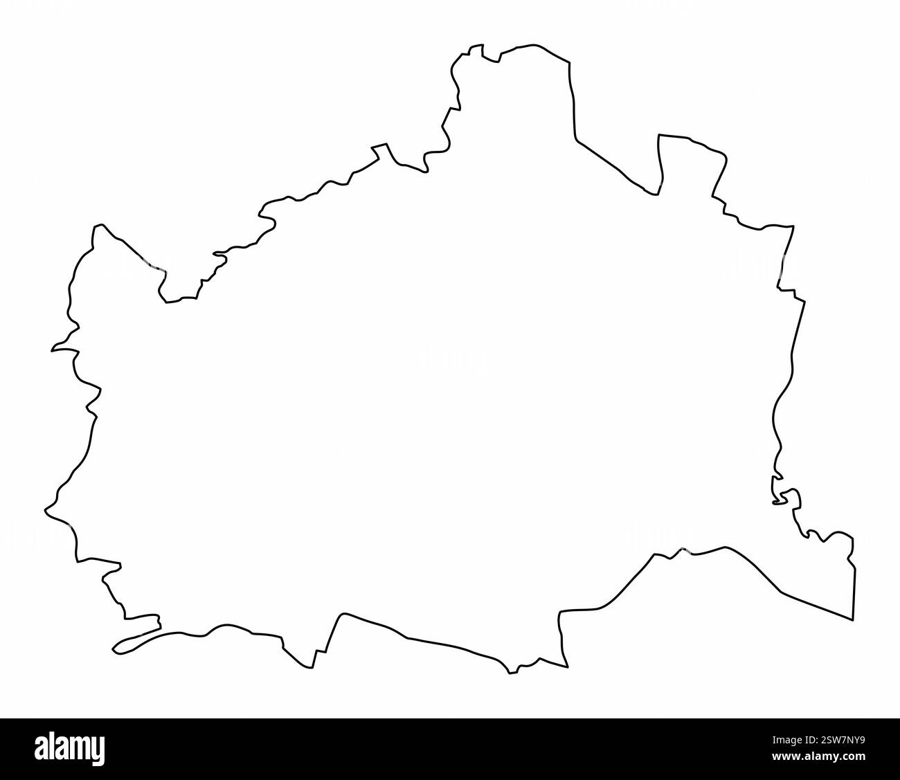 Vienna outline map isolated on white background, Austria Stock Vector ...